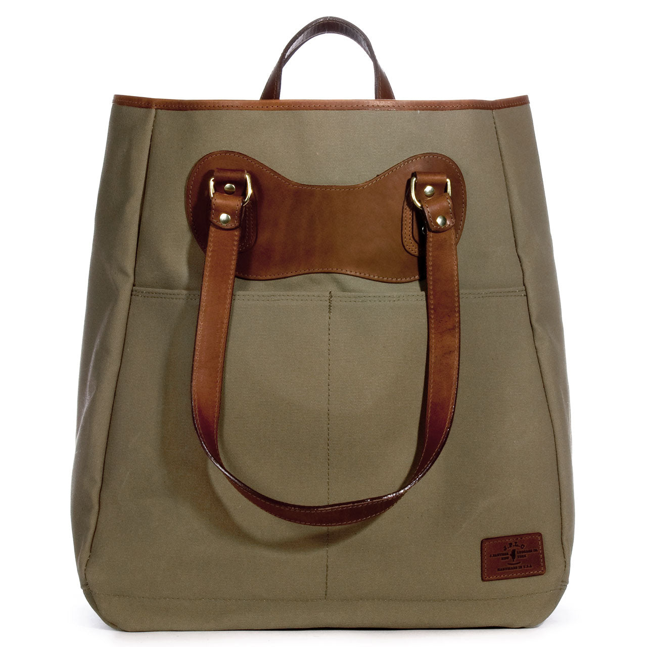 LifeTote in sand canvas with tan leather trim – J. Panther Luggage Co.
